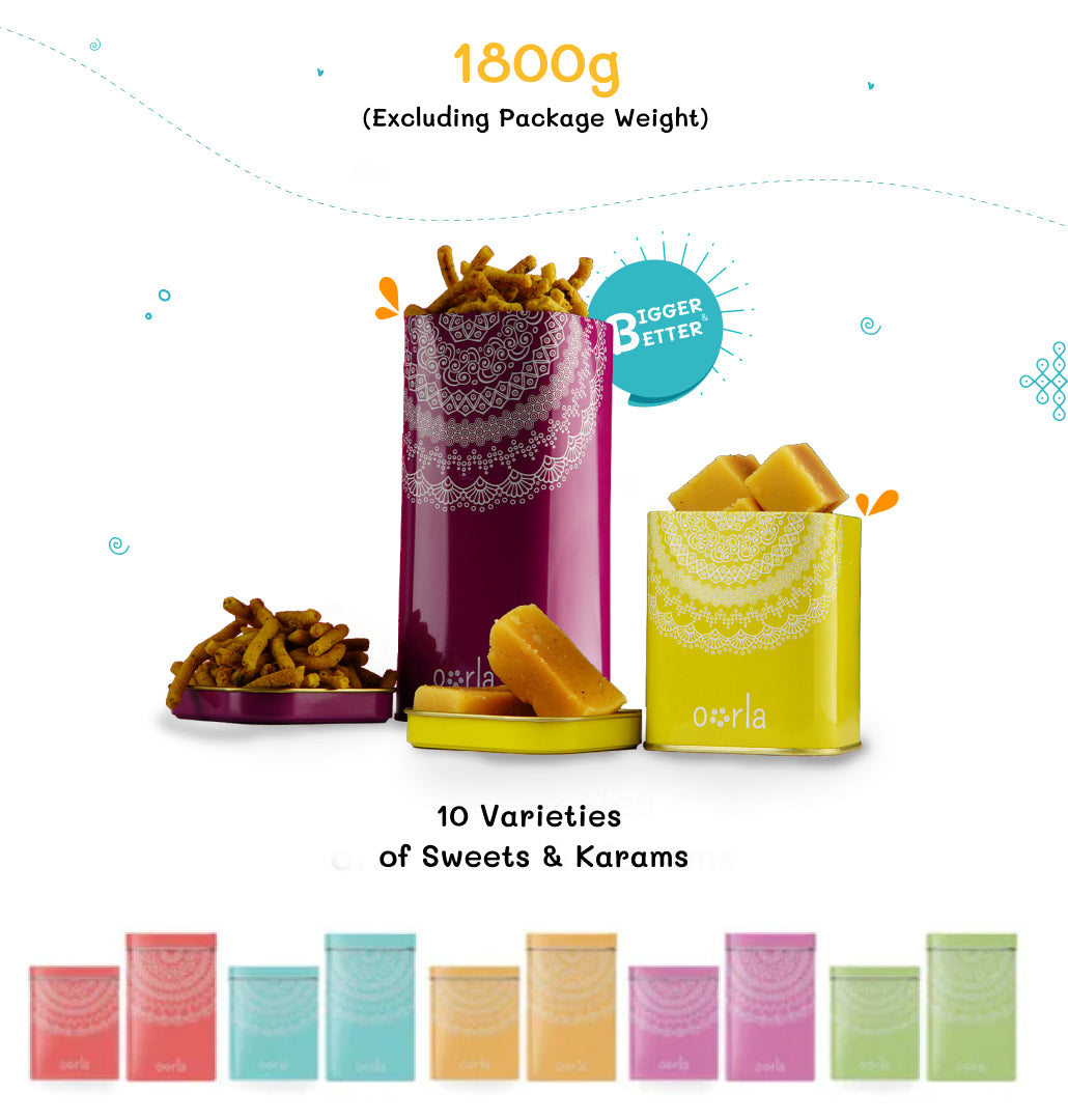 Authentic Pack of 10 Traditional Sweet & Snacks by Oorla