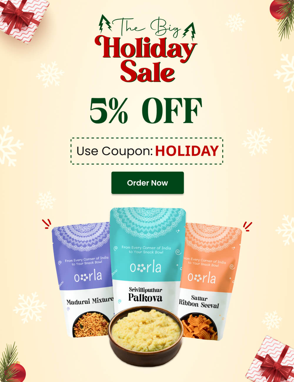 Oorla - Traditional Indian Sweets, Snacks & Groceries Online