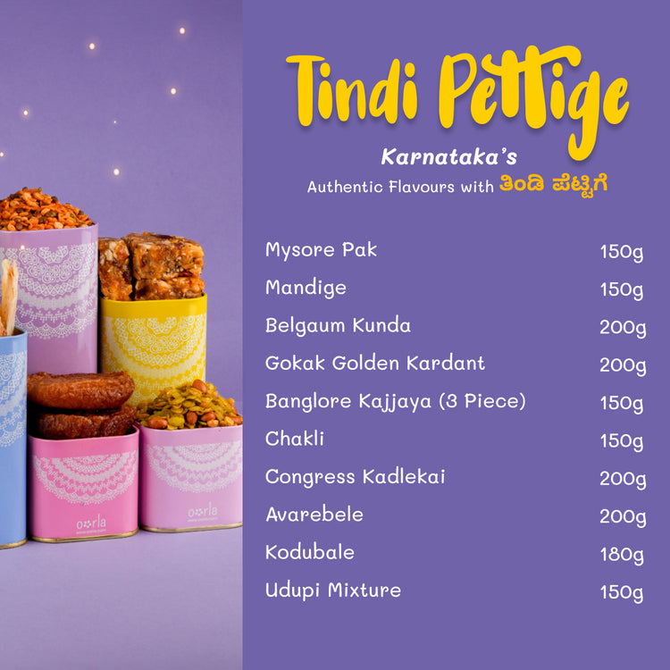 Try Our Authentic Tindi Pettige | The Taste of Karnataka at Oorla